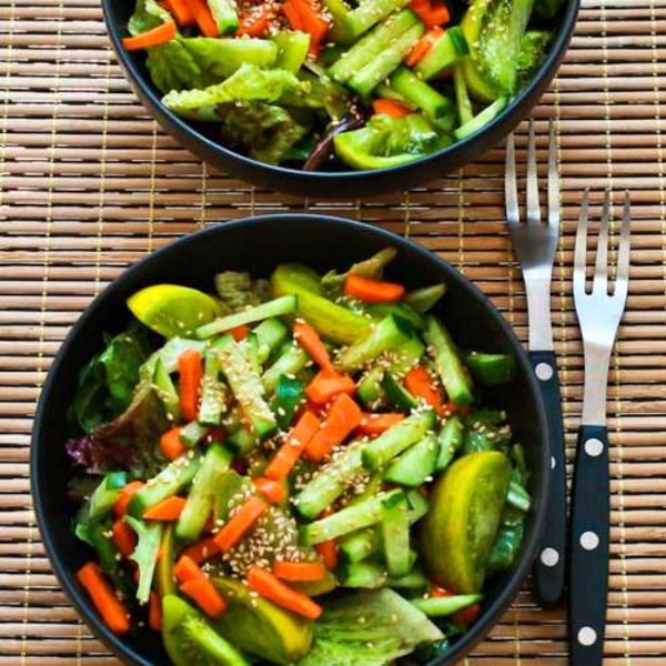 Asian Green Salad with Soy-Sesame Dressing – Kalyn's Kitchen
