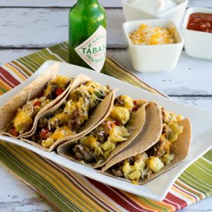 Low-Carb Breakfast Tacos with Sausage, Peppers, and Eggs (Video ...