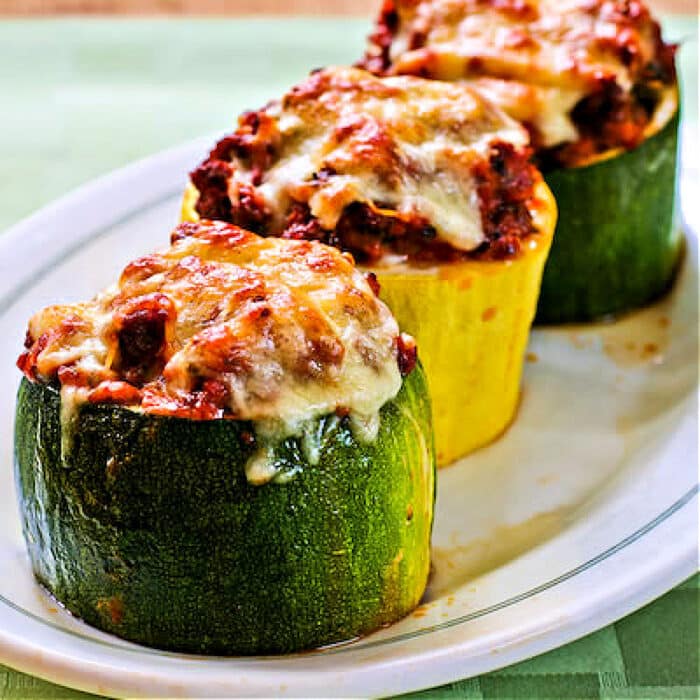 Meat, Tomato, and Mozzarella Stuffed Zucchini Cups – Kalyn's Kitchen