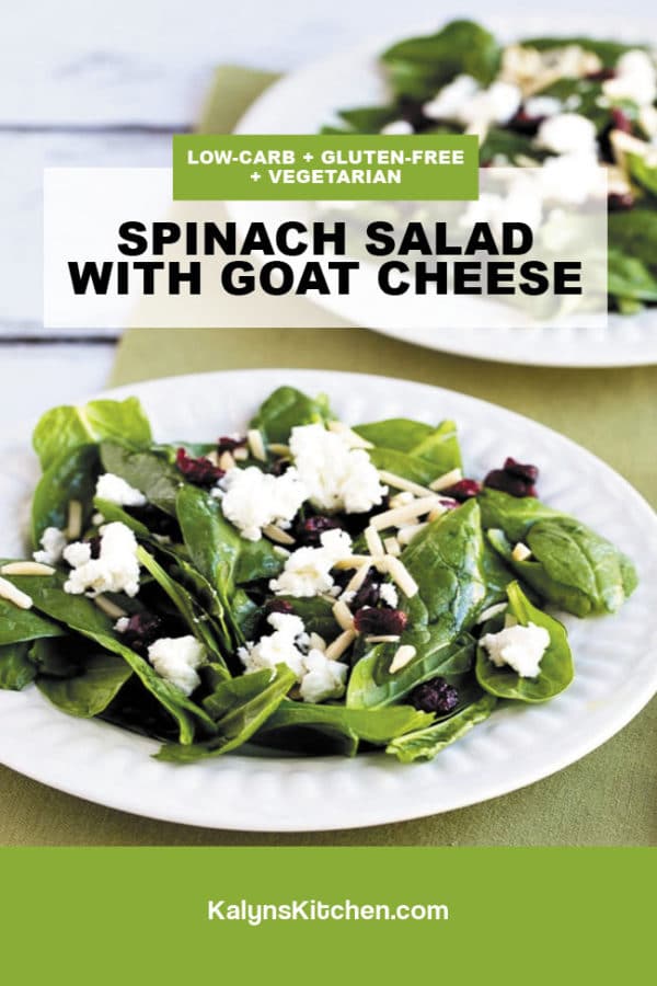 Spinach Salad with Goat Cheese – Kalyn's Kitchen